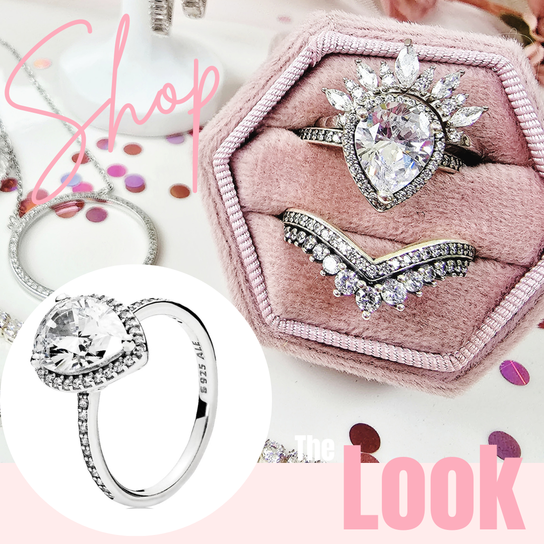 Teardrop and Princess Wishbone Ring – Be Fabulous Jewellery