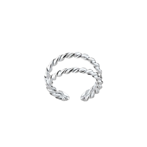 Sparkling Double Loop Twisted Ear Cuff – Be Fabulous Jewellery