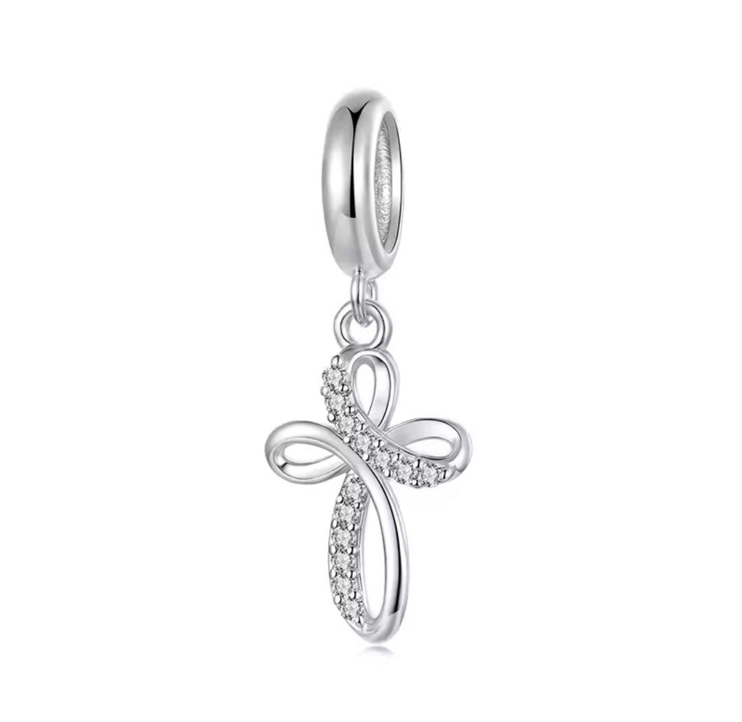 Pandora Compatible Elegant Cross CZ Dangle Charm – Be Fabulous Jewellery